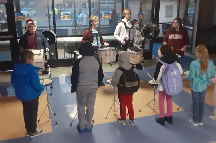 CMMS drumline visits Mill Hall Elementary leading up to Christmas ...